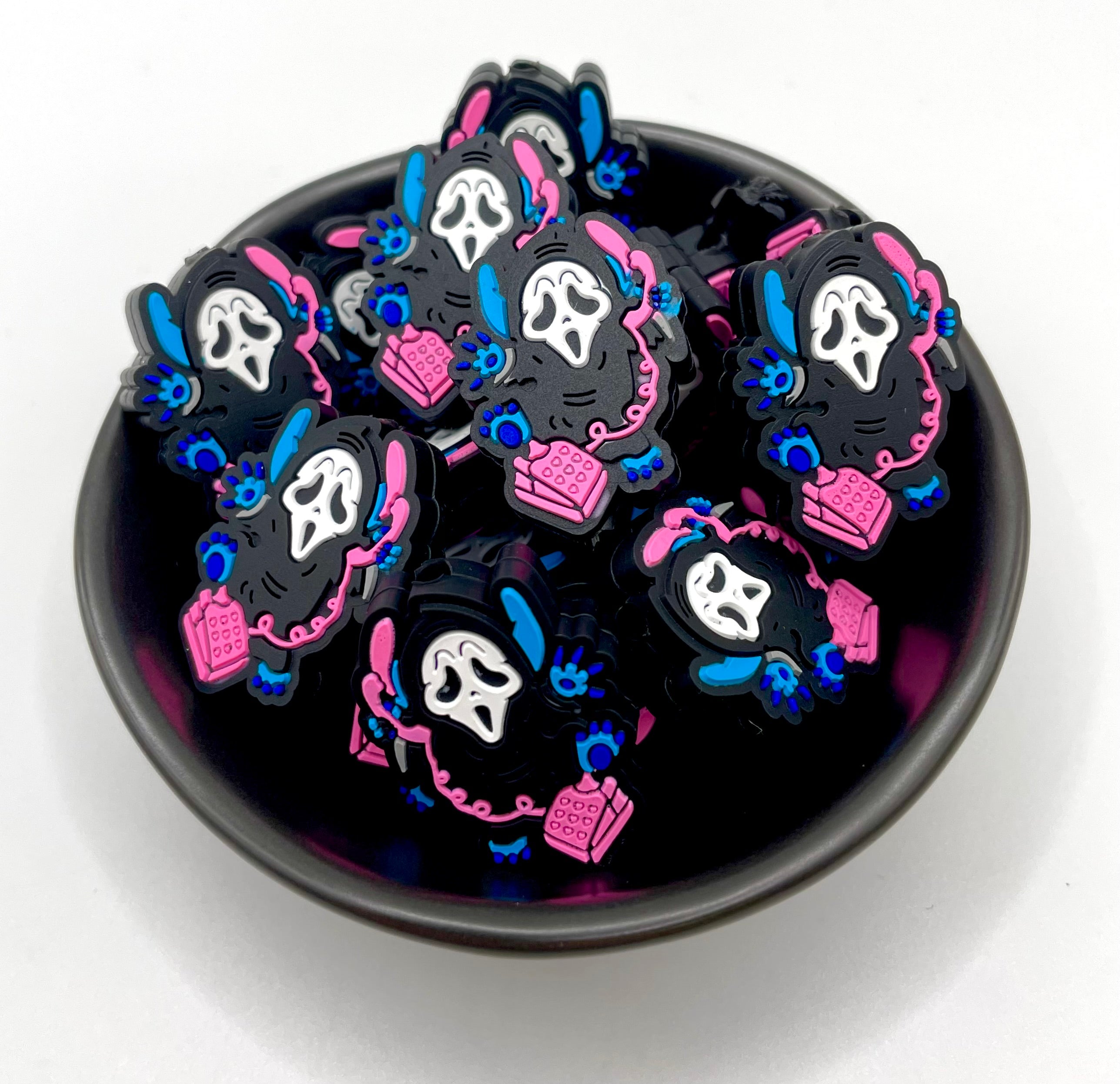 Cartoon Blue Guy Dressed In Halloween Scary Mask Focal Bead – Molds ...